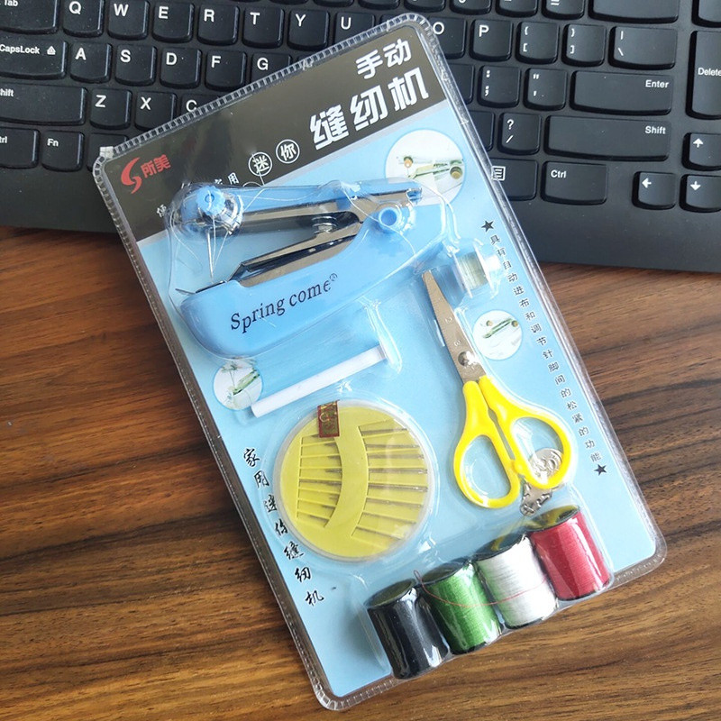 9pcs Household Mini Sewing Machine Portable Manual Sewing Machine Set ...