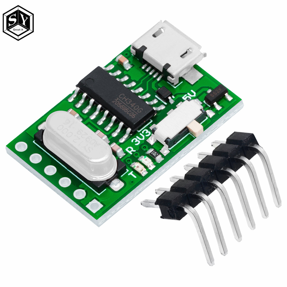 USB to TTL converter Micro UART module CH340G CH340 3.3V 5V switch for ...