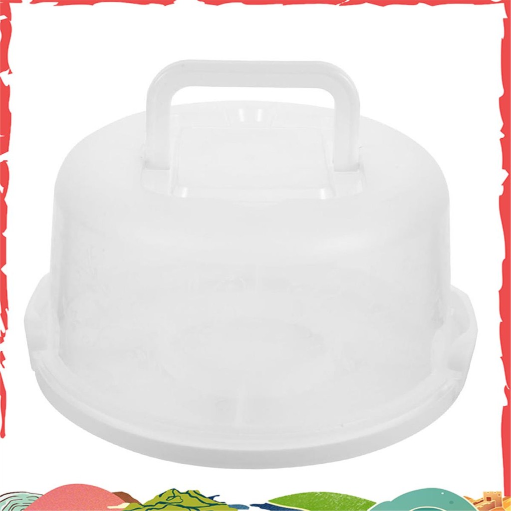 Box Portable Cake Box with Lid Round Cake Holder Cake Container erin7 ...