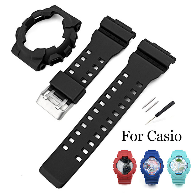 TPU Silicone Watch Band Case Set with Tool Rubber Watch Strap Bezel for ...