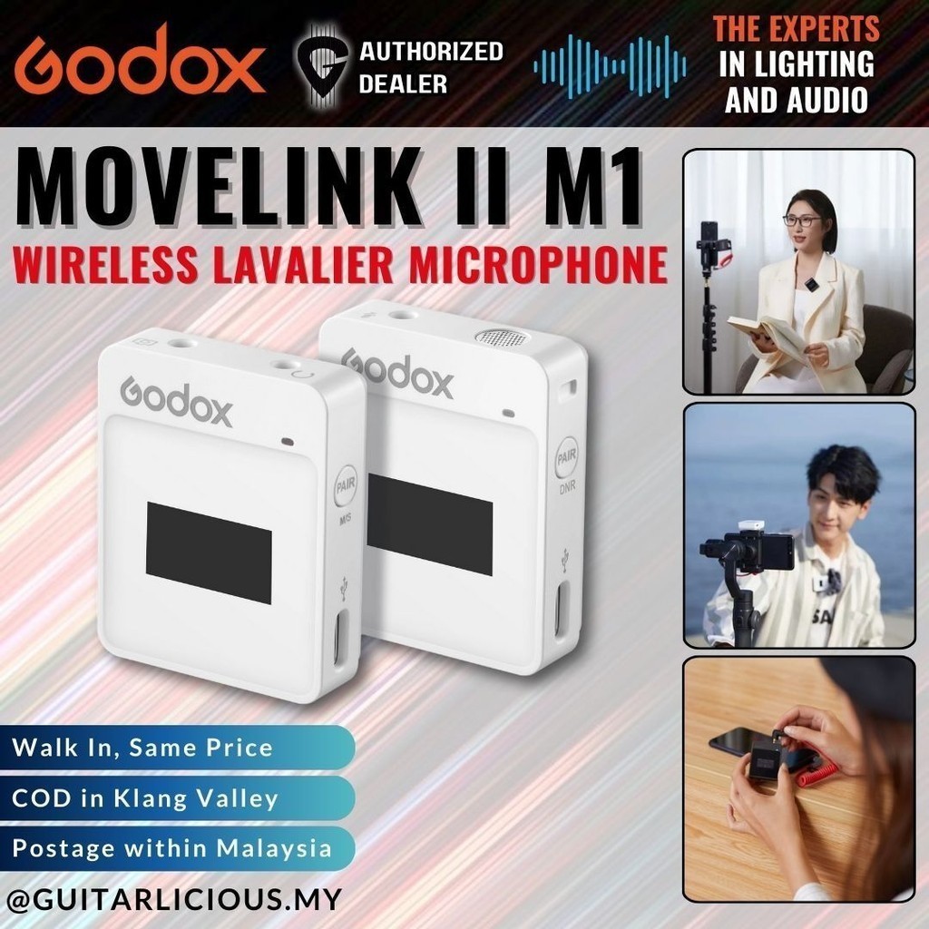Godox MoveLink II M1 Wireless Lavalier Mic System (1 TX + 1 RX) for ...
