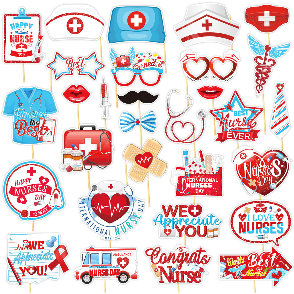 Nurse's Day Party Decoration Funny Photo Props Thank you nurses Party ...