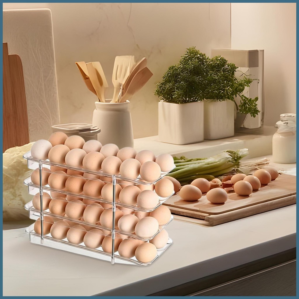 Egg Tray Egg Holder for Counter Display 4-Tier Clear Rack Large ...