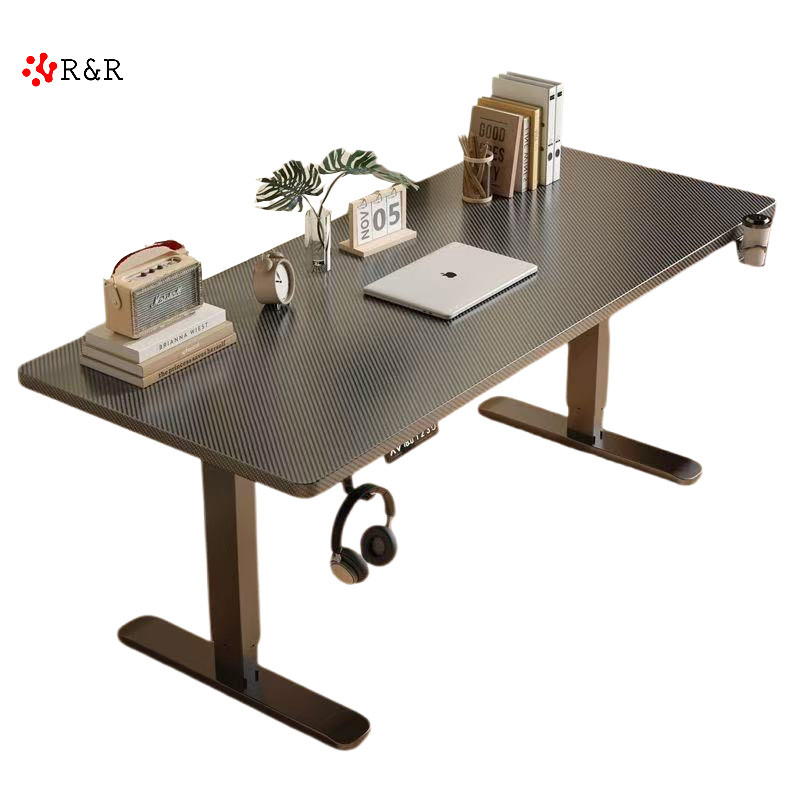 Solid wood electric lift table, smart computer table, liftable e-sports ...