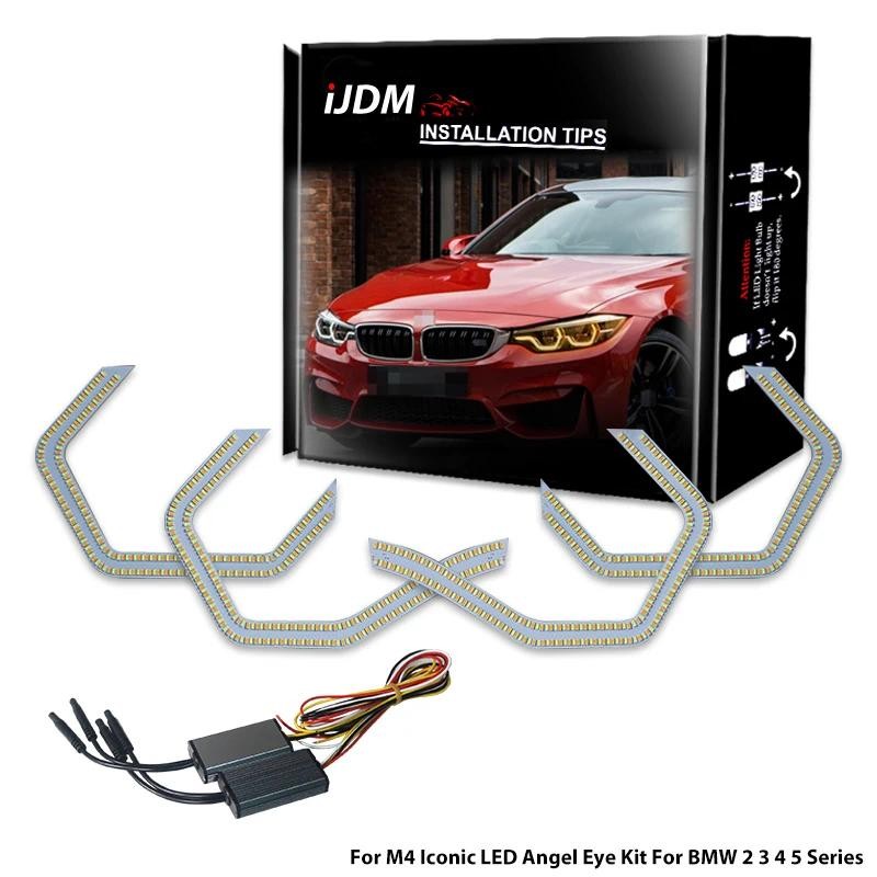 iJDM Concept M4 Iconic Style LED Angel Eye Kit w/Relay Wirings For BMW ...