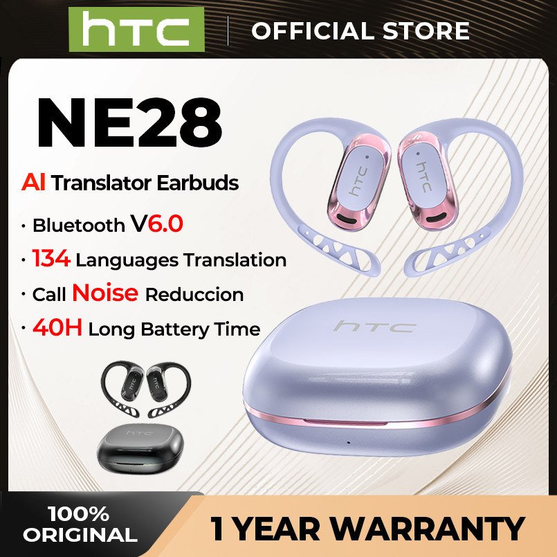 HTC NE28 AI Translator Earbud Wireless Bluetooth Earphone Smart Real ...