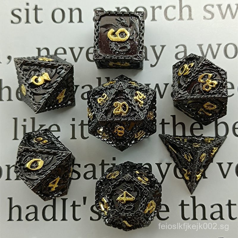 Metal Solid Dragon COC Running Group Dice Suit TRPG Cthulu DND Dragon ...