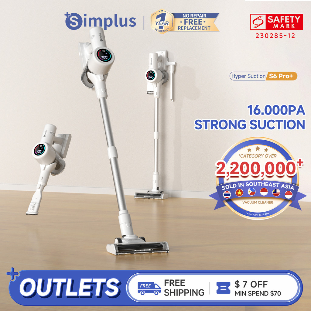 Simplus Smart Cordless Vacuum Cleaner 16000PA LED Light 5 Layers Filter ...