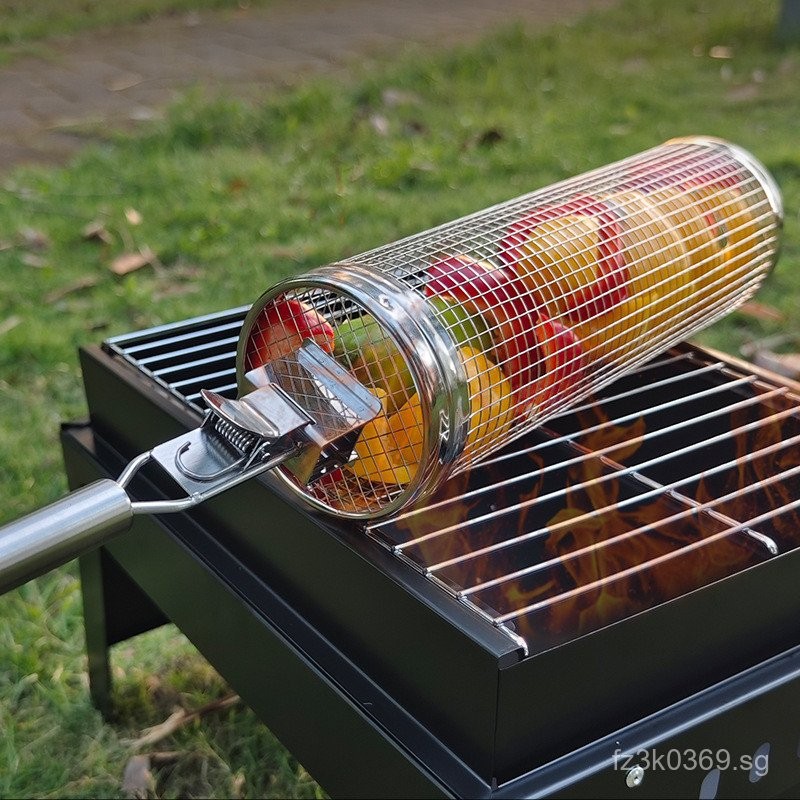 Barbecue Cage Round Grill Model Zibo Classic Tube BBQ Net Rolling ...