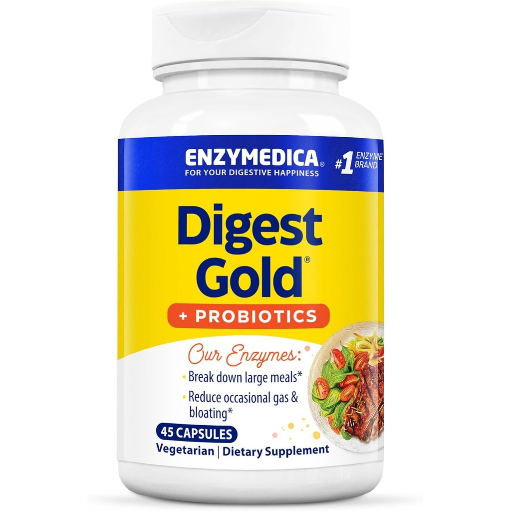 Enzymedica Digest Gold + Probiotics, 2-in-1 Formula for Gut Health ...