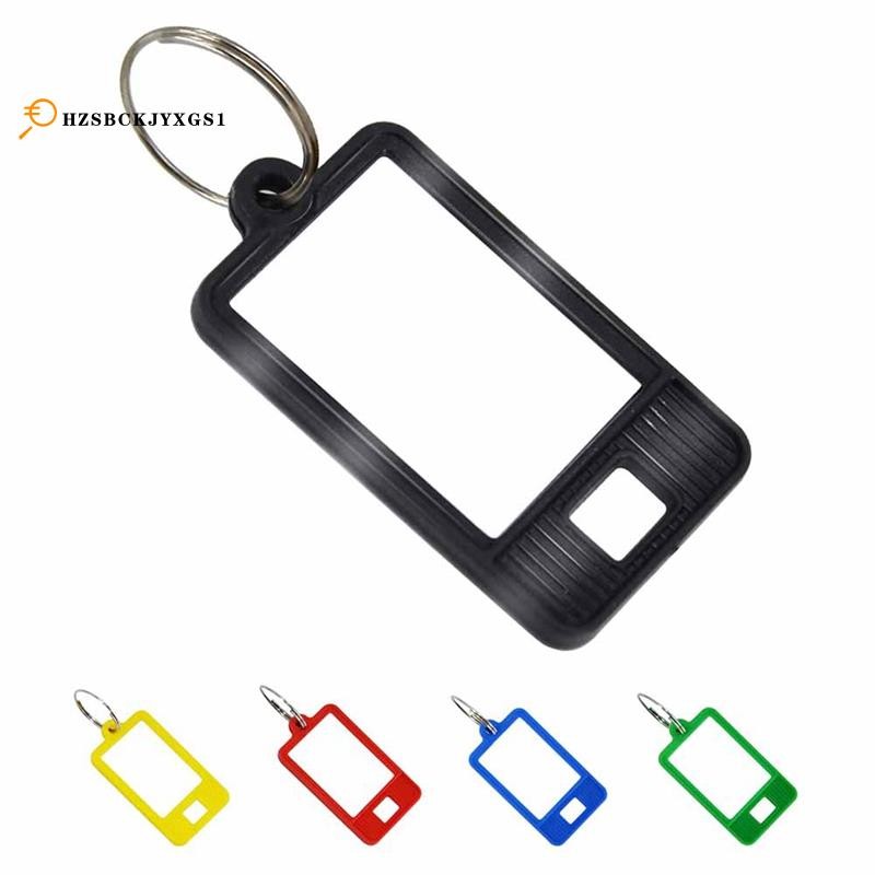 100 Pieces Tough Plastic Key Tags Oval Shaped Label Tag with Window and ...