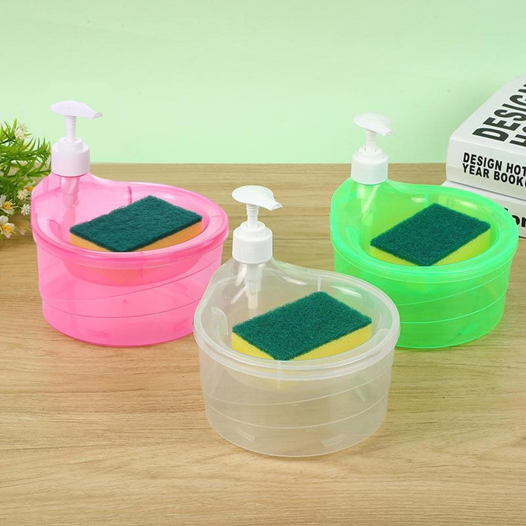 Hand Soap Dispenser 2-in-1 Liquid Soap Dispenser Countertop Dish ...