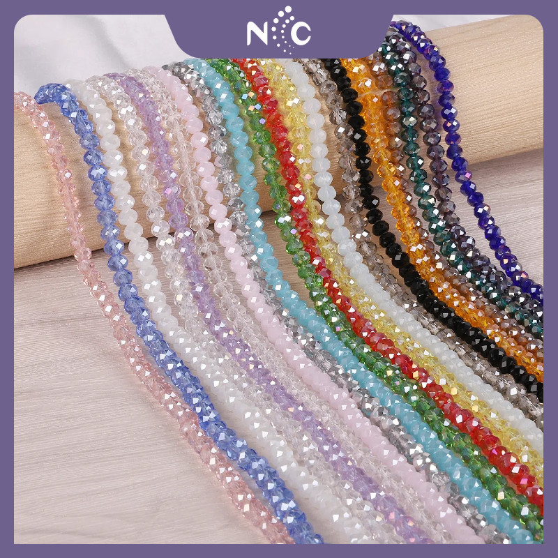 【NCC】2-8mm Multi Color Crystal Beads Cut Faceted Round Glass Beads For ...