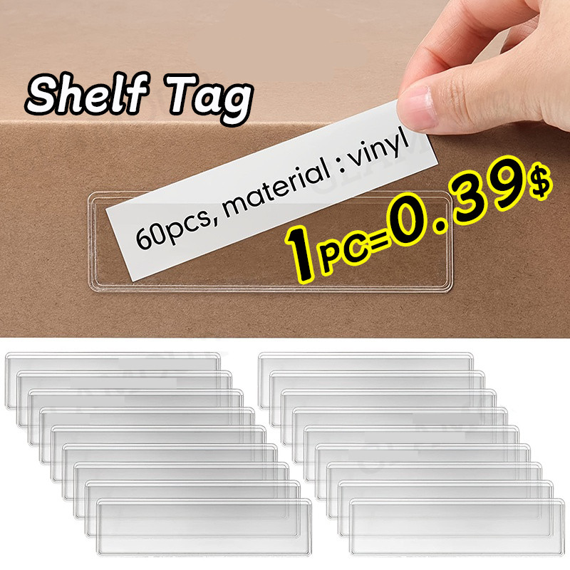 [SG] 10CPS Price Tag Label Holder Shelf Tag Index Card Self Adhesive ...