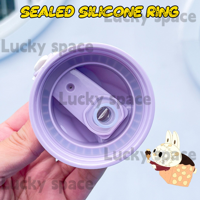 800ml Botol Air Labubu Water Bottle Kids Straw Bpa Free Botol ...