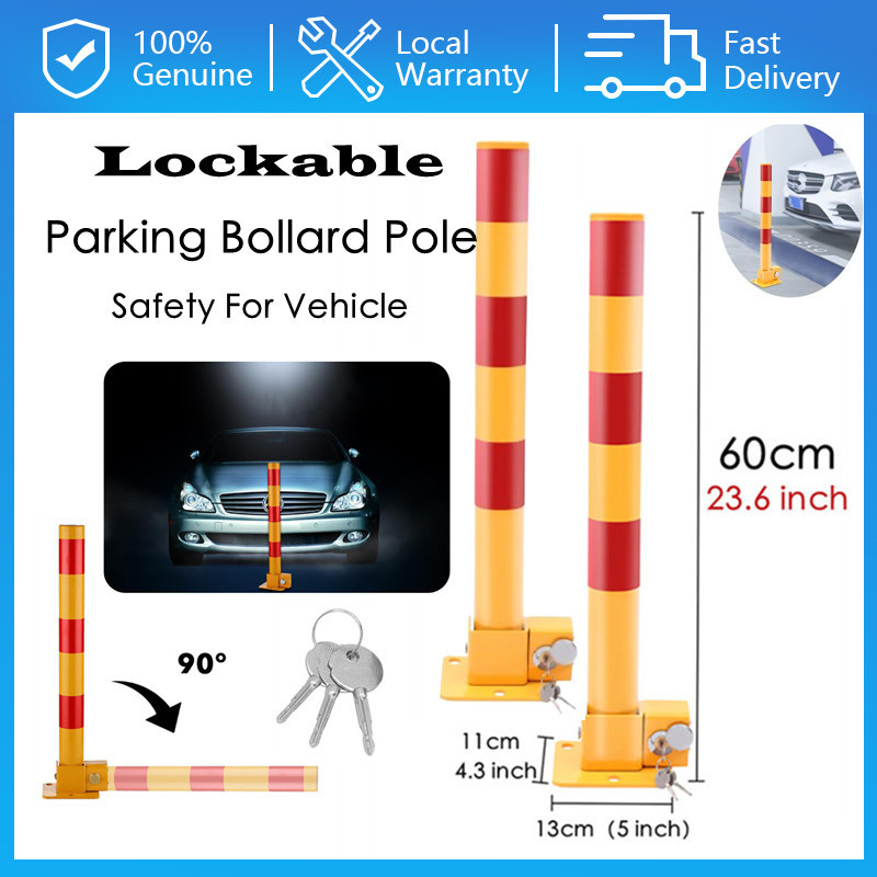 Lockable Car Parking Bollard Pole Foldable Parking Shed Barrier With ...