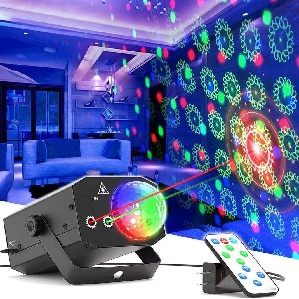 【24H Ship】LED Colorful Party Light 72 Pattern Disco Light Adjustable ...