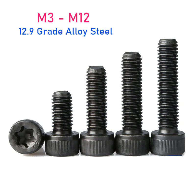 M3 M4 M5 M6 M8 M10 M12 Black 12.9 Grade Alloy Steel Hexagonal Torx ...