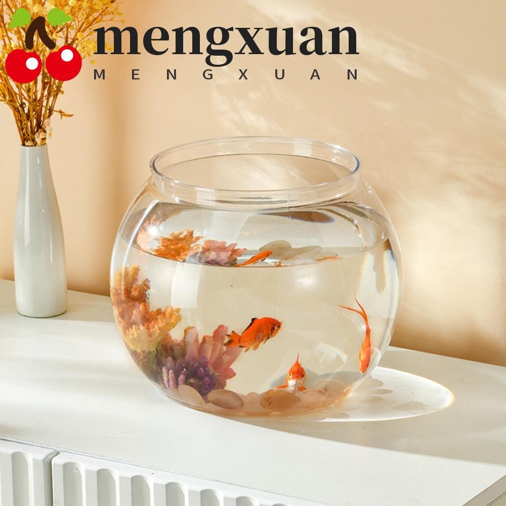 MENGXUAN Transparent Round Fish Tank, Clear Plastic Fish Bowl, Home ...