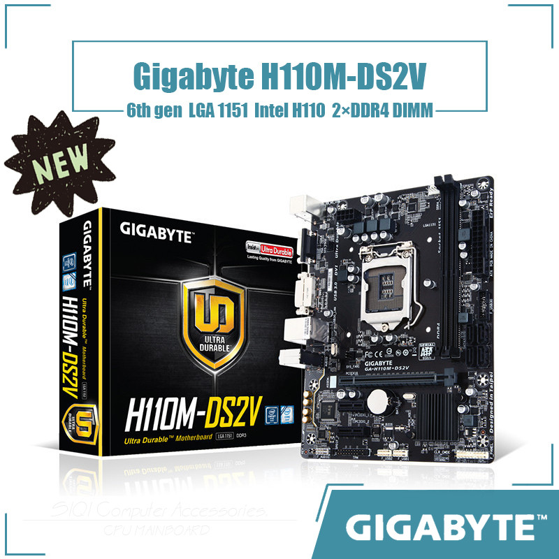 [NEW] Gigabyte H110M-DS2V Motherboard 2×DDR4 DIMM LGA 1151 Intel H110 ...
