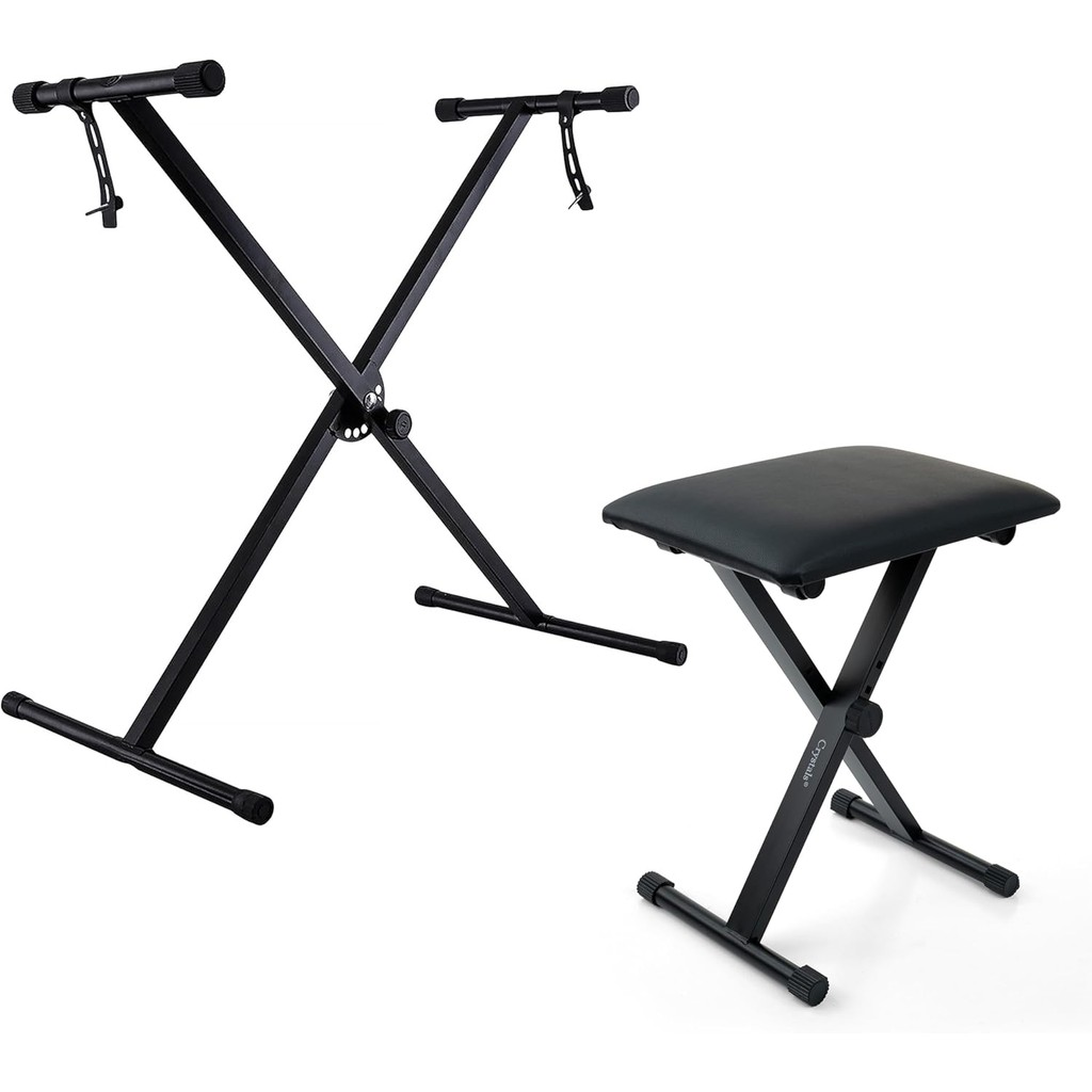 Crystals Foldable Electronic Keyboard Piano Stool and Stand Double ...