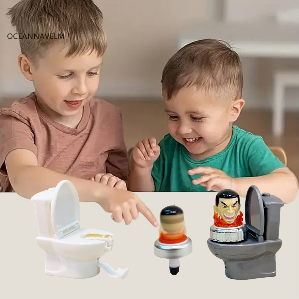 oc Toilet-themed Spinning Top Pull Rope Mechanism Spinner Toy Toilet ...