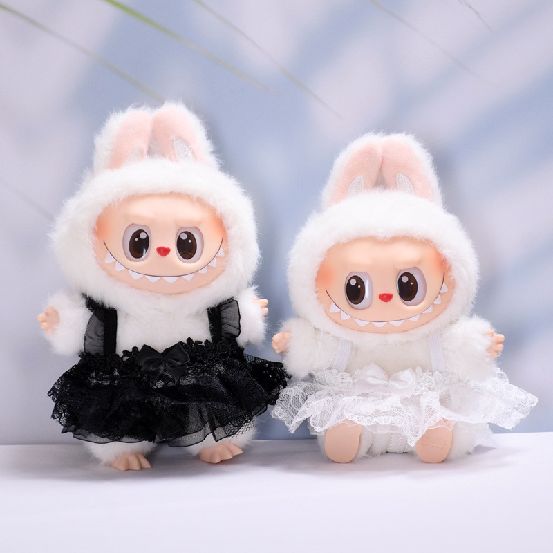 17cm Labubu Dress|Black Lace Sexy Suit|for 17 Labubu Skirt/15cm Labubu ...