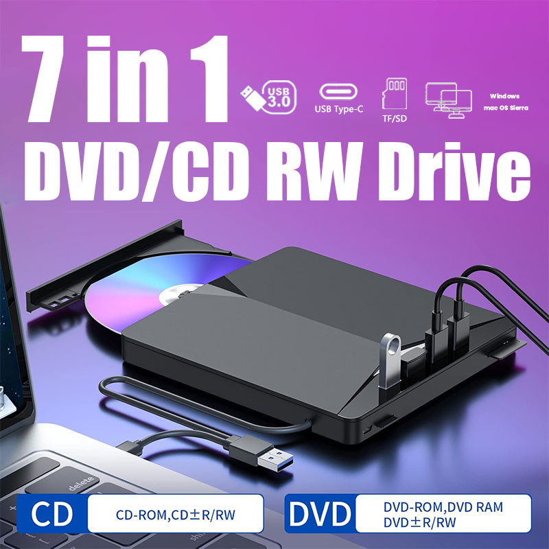 【Sg Local】Portable CD Player External CD/DVD Drive Burner/Reader/Writer ...