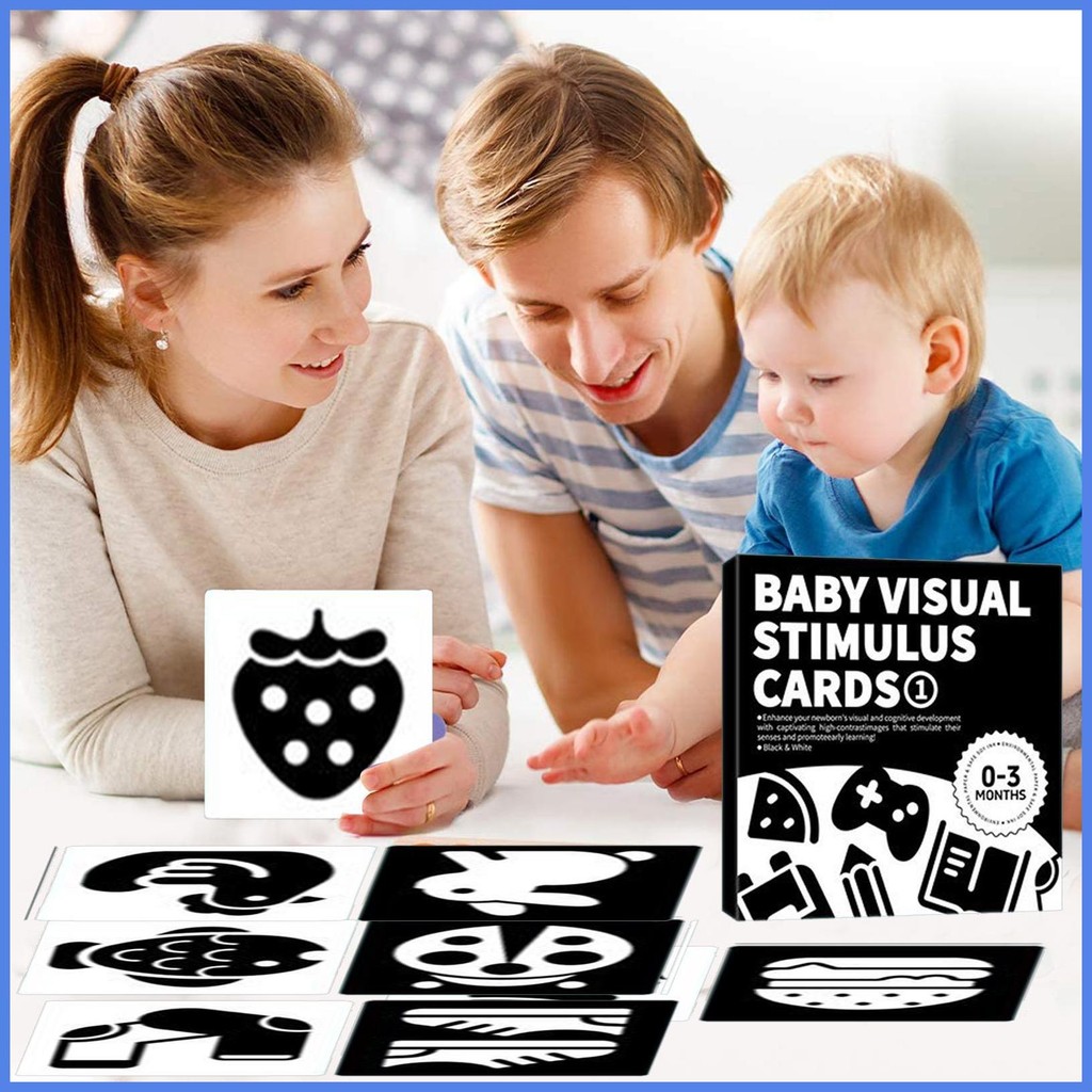 Baby Sensory Flashcard Baby Black White Activity Cards Set Brain ...
