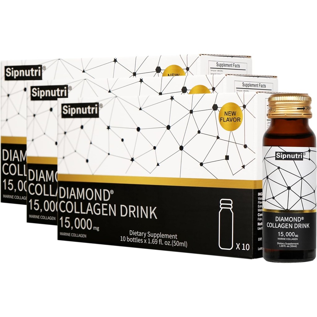 Diamond Liquid Collagen Drink,15000 Milligrams of Hydrolyzed Marine ...
