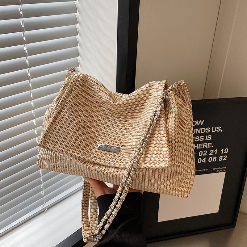 Woven Bag Women's 2025 New Style Fashionable Popular Shoulder Bag Large ...