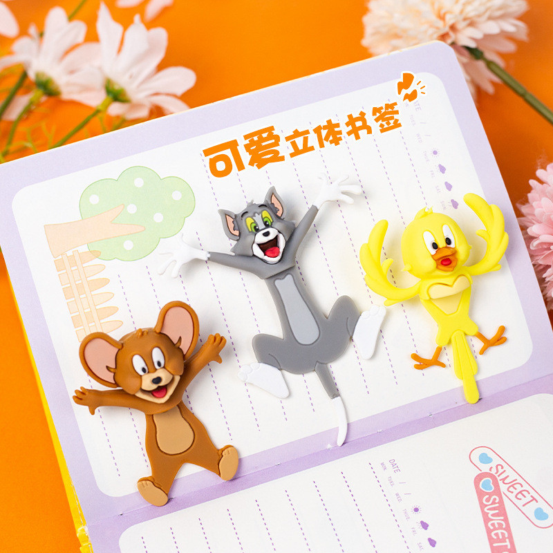 Authentic Tom and Jerry Bookmark Cartoon PVC Cute Cartoon Bookmarks ins ...