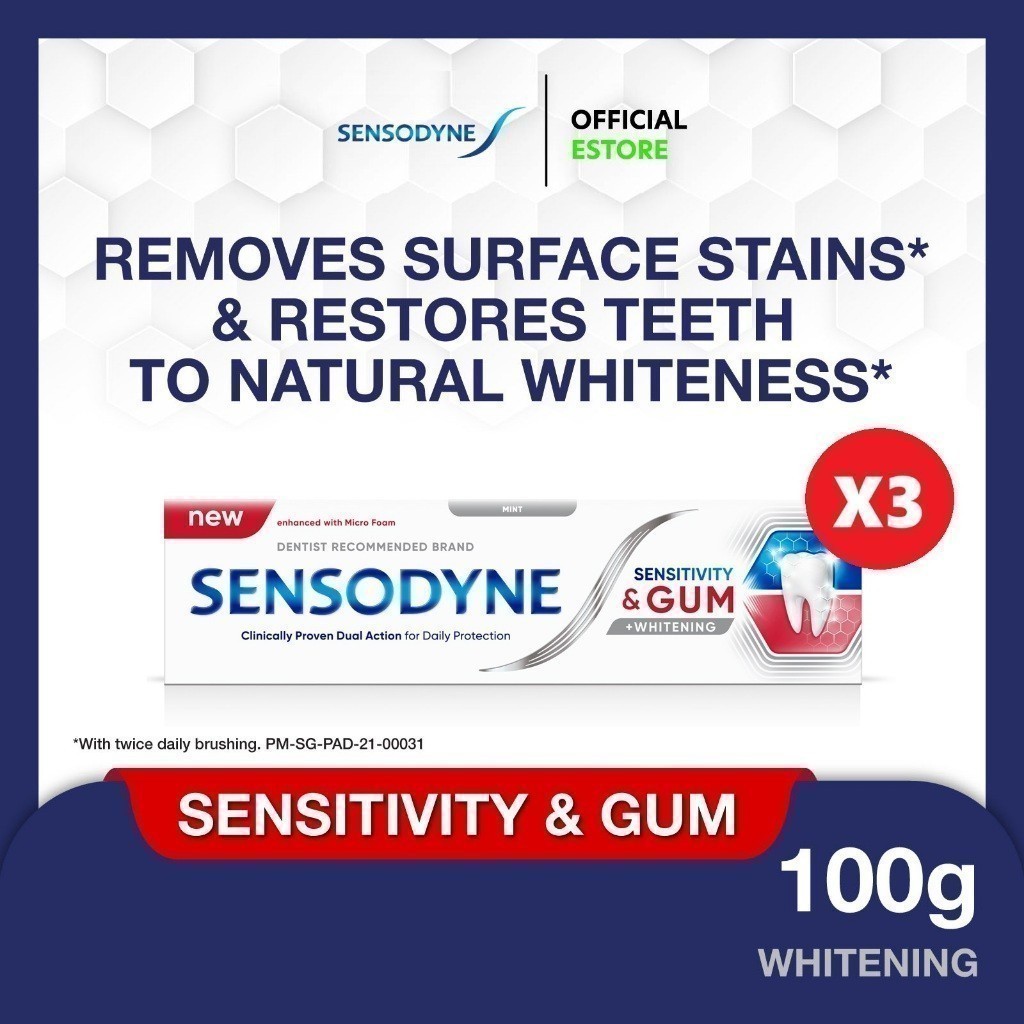 [3 Pack] SENSODYNE Toothpaste Sensitivity & Gum, 2-in-1, Relieve Tooth ...