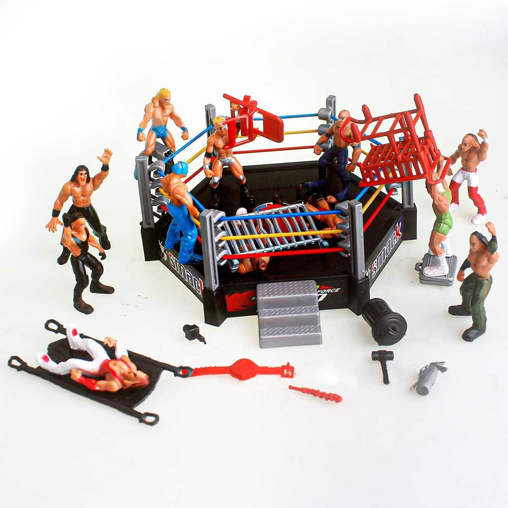 Mini WWE Wrestler Ring Character Scene Cosplay Action Figure Model Set ...