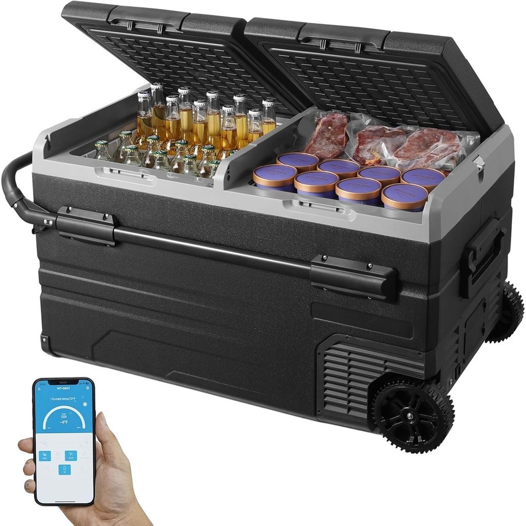 VEVOR Car Refrigerator, 12 Volt Car Refrigerator Fridge, 121.4QT Dual ...