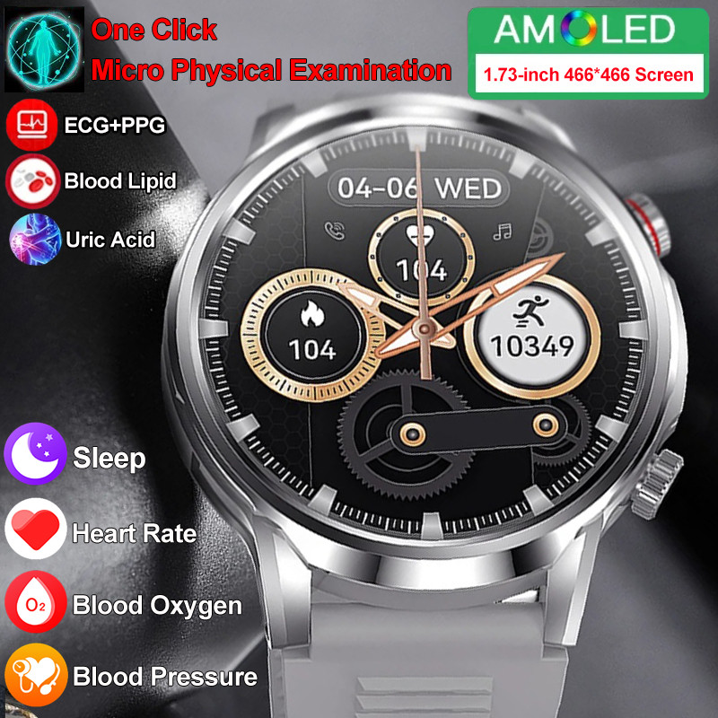 AMOLED Clock ECG PPG Health Emotion Fatigue Smart Watch NFC Bluetooth ...