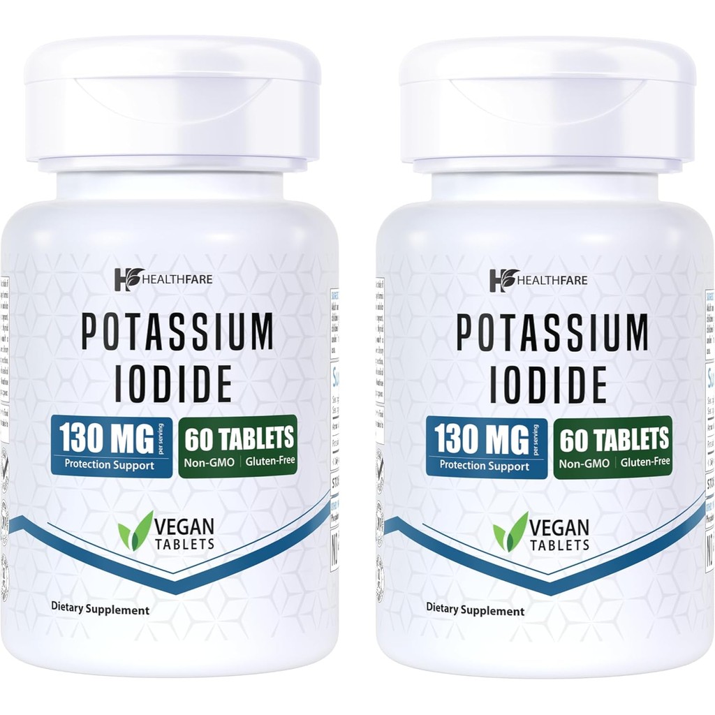 Potassium Iodide Tablets | 130 mg | 120 Fast-Dissolving Tablets (2 Pack ...
