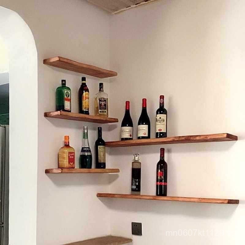Partition Wall Shelf Hanging Rack Original Wood Narrow Board Solid Wood ...