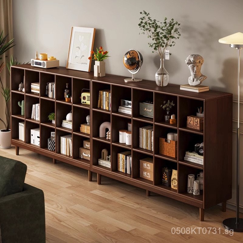 Bookshelf Bookcase Grid Cabinet Storage Color Walnut Wood Storage Rack ...