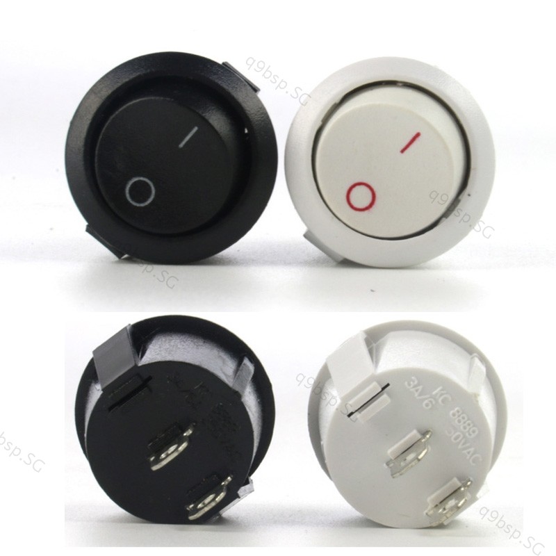 2Pin Terminals ON/OFF Round Boat Rocker Switch LED 6A 250VAC 10A 125VAC ...