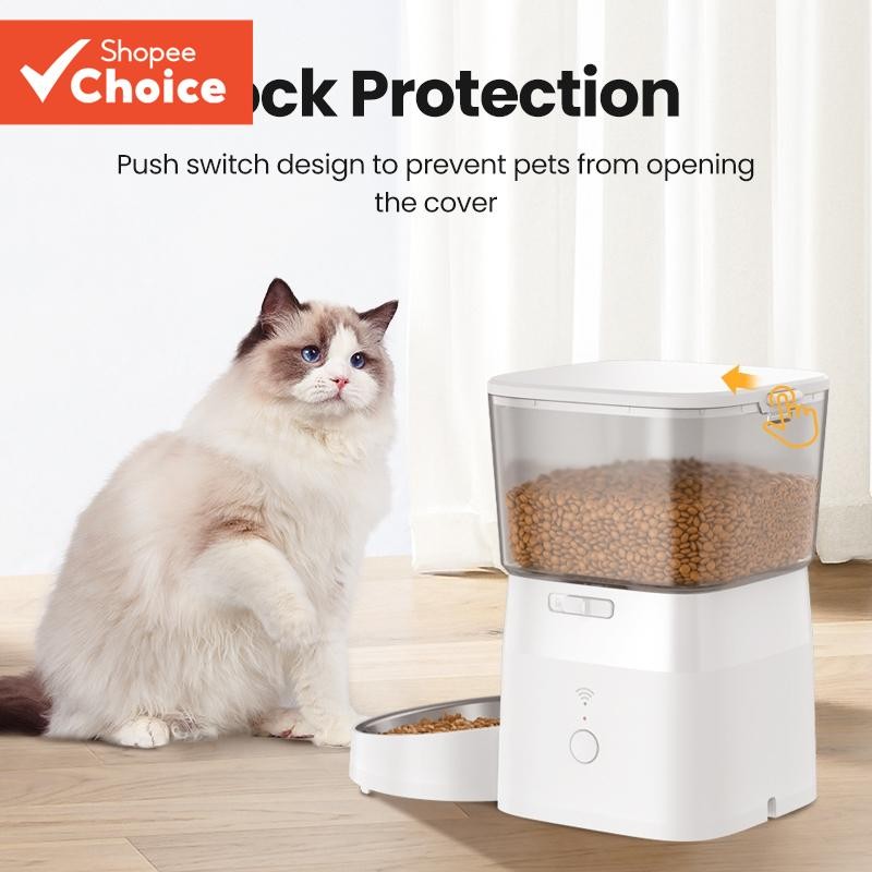 2L Automatic WIFI Cat Feeder Smart Pet Food Dispenser For Dry Food Dogs ...
