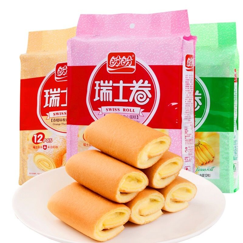 Swiss roll Panpan Swiss Roll 240g Orange Strawberry Flavored Roll ...