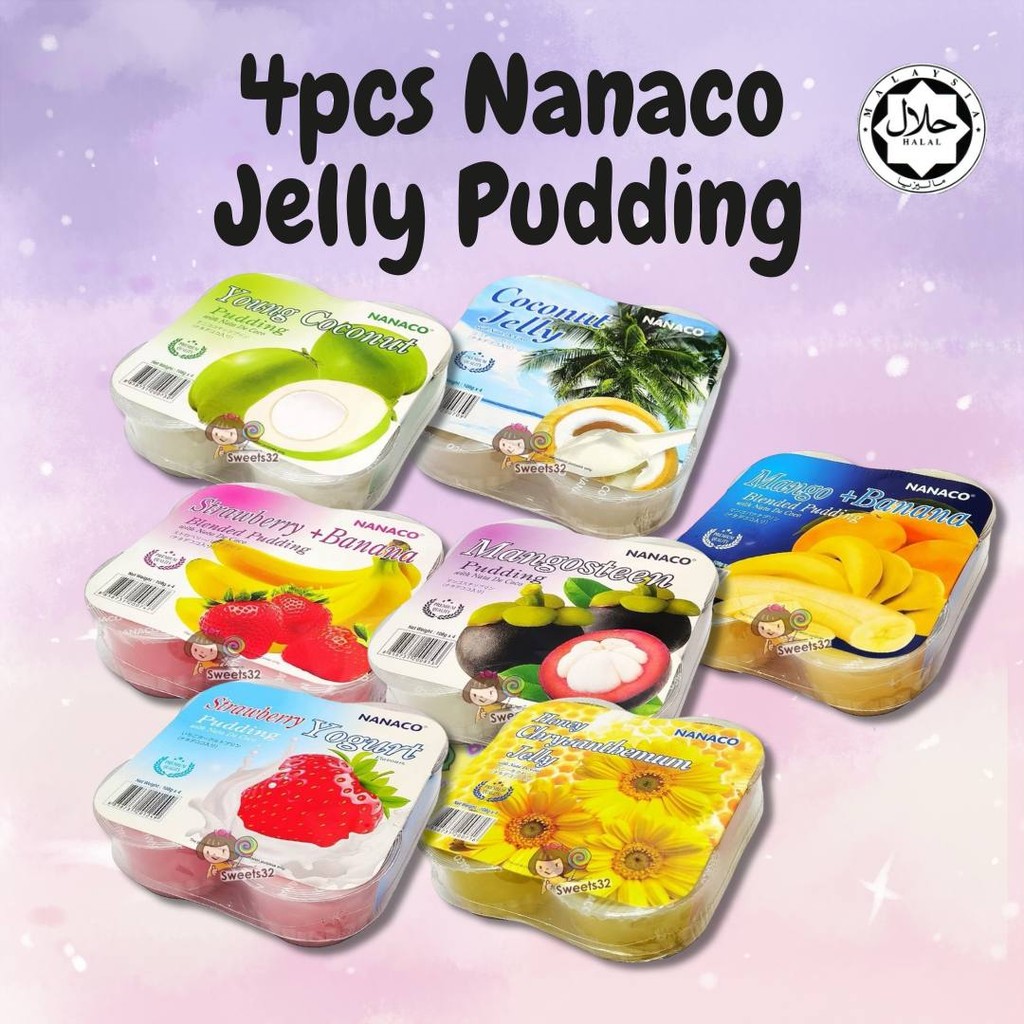 "Halal NANACO Premium Pudding with Nata De Coco (4 x 108g) Preservative ...