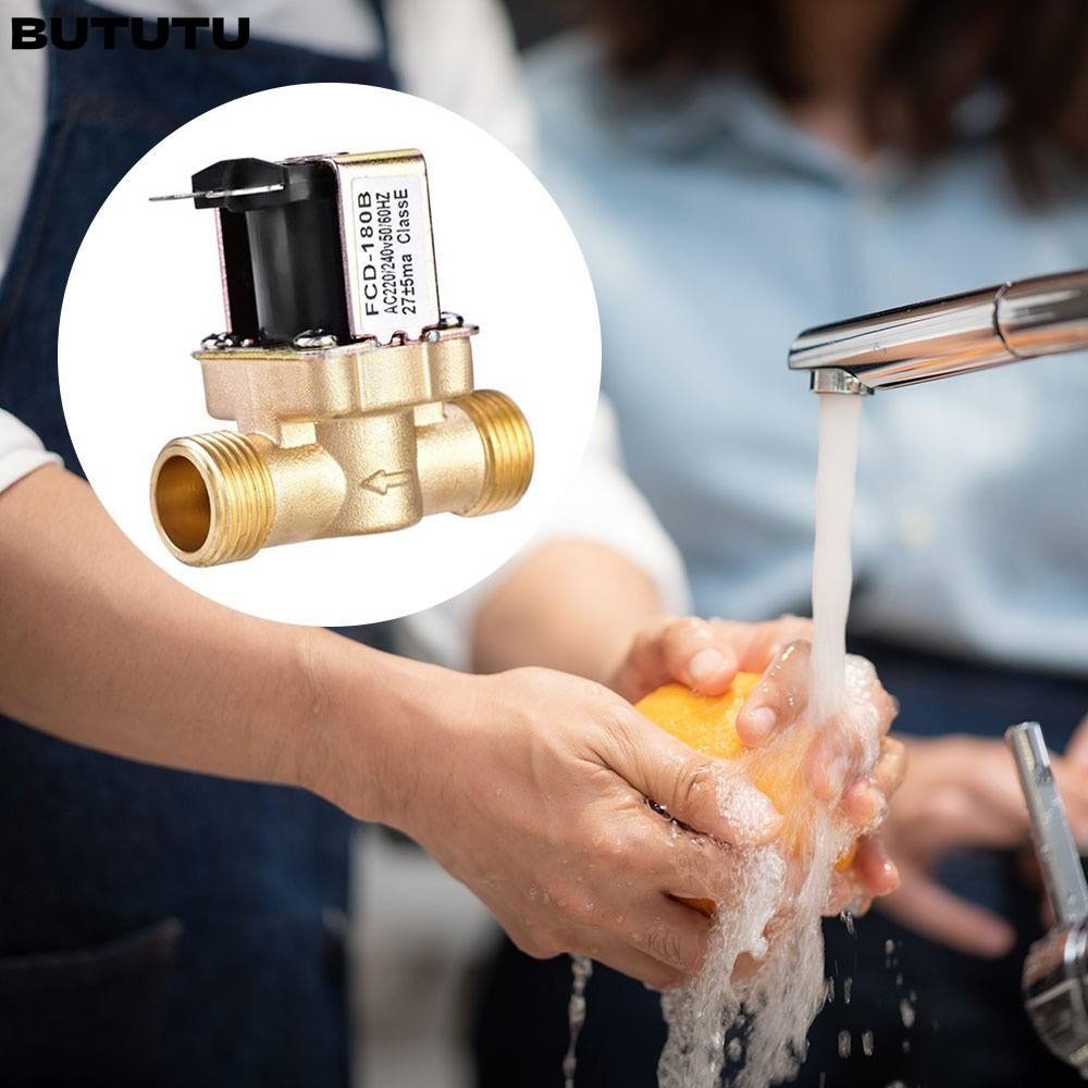 BUTUTU Inlet Solenoid Valve, 3/4” 1/2” Normally Closed Brass Electric Solenoid Magnetic Valve ...