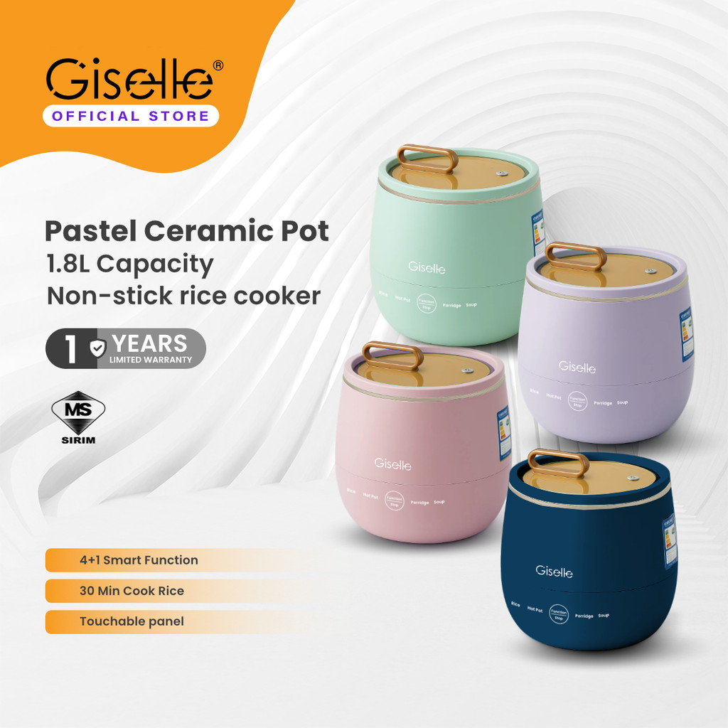 Giselle Digital/Mechanical Mini Rice & Multi Cooker 1.8L Ceramic Pot ...
