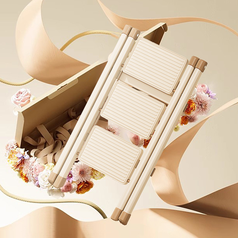 Cream Ladder Multifunctional Telescopic Indoor Four Five Steps Folding ...
