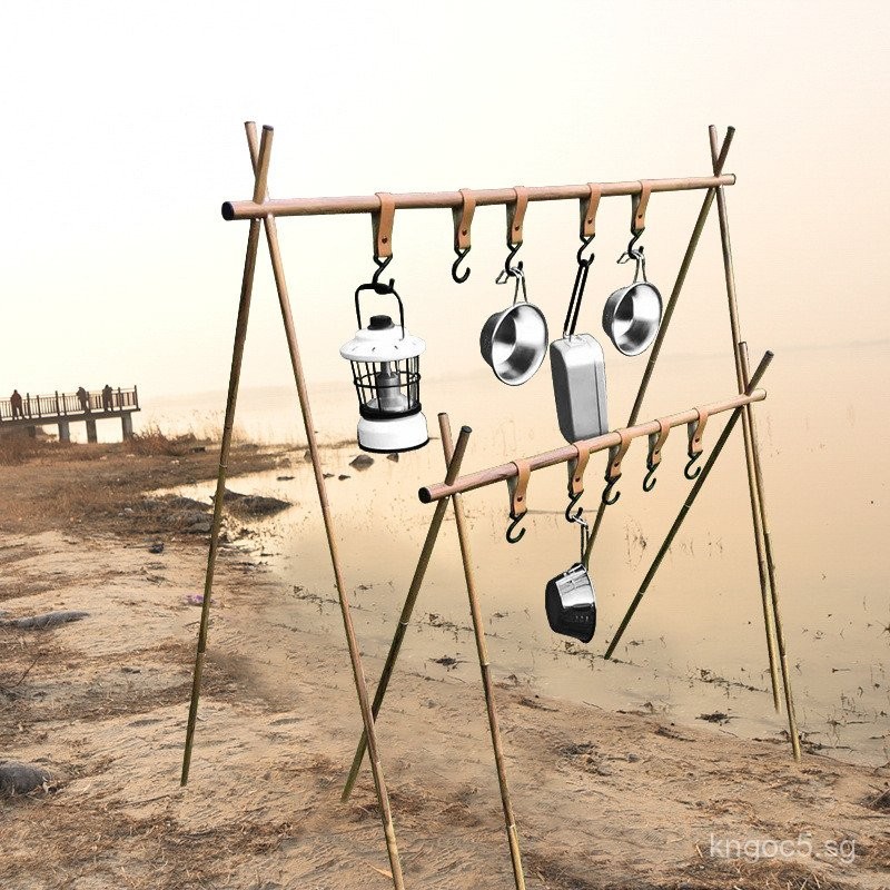 Outdoor Camping Aluminum Alloy Portable Tripod Folding Storage Rack ...