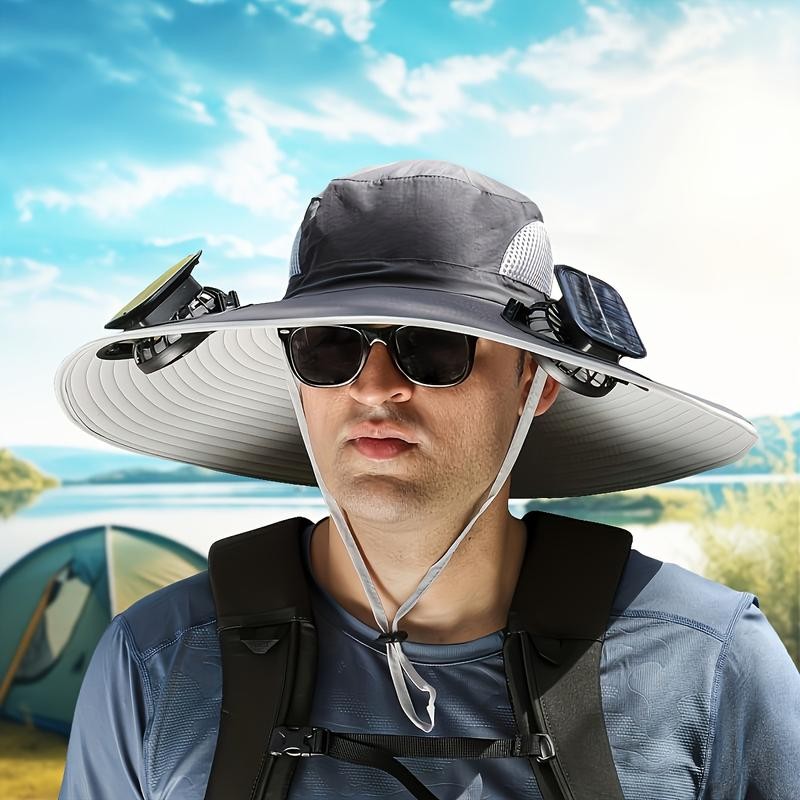 2025 Detachable Fishing Hat-Solar Sun Protection Sun Hat with Fan Solar ...