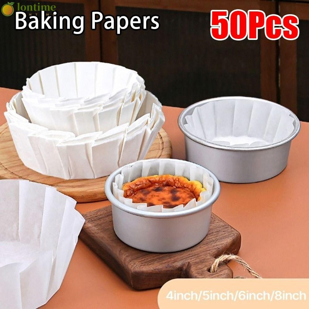 LONTIME 50Pcs Baking Papers, Foldless Disposable Kitchen Use Basques ...