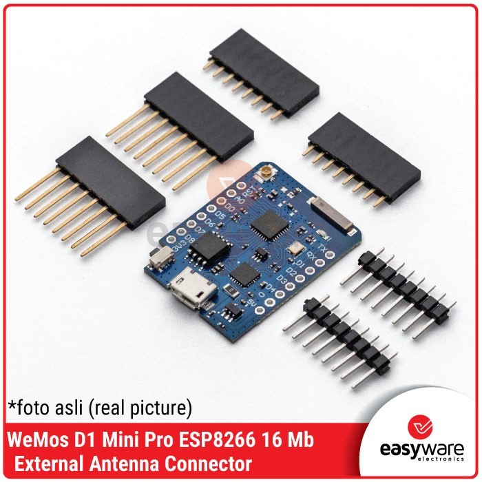PART & TOOL WeMos D1 Mini Pro ESP8266 16MB Board with External Antenna ...